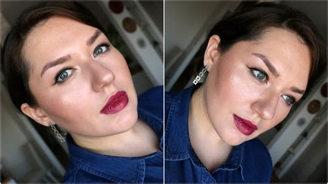 מדריך איפור איילנר ושפתיים כהות Makeup Tutorial Eyeliner And Dark Lips