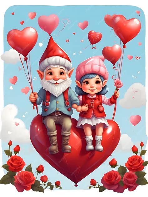Premium Photo Valentines Day Cute Couple Of Gnomes