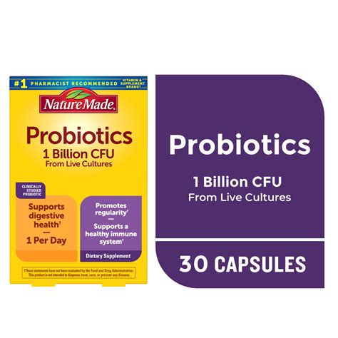 Nature Made Probiotic Capsules 1 Billion Cfu From Live Cultures 30