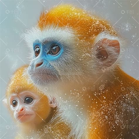 3d渲染ai数字艺术 金丝猴卡通3d渲染成年猴子幼年猴子观察场景插画 Ai图片免费下载png格式4096像素编号71391062 千图网