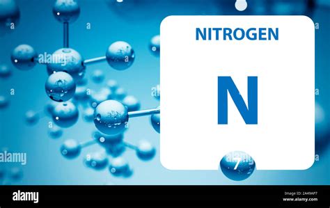 Nitrogen N Chemical Element Sign 3d Rendering Isolated On White
