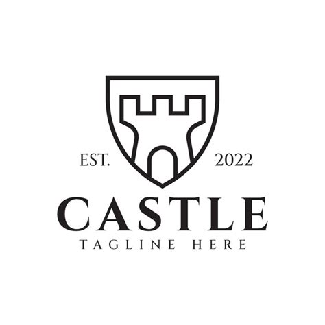 Premium Vector Castle Shield Line Logo Design