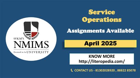 Service Operations Assignments Available April 2025