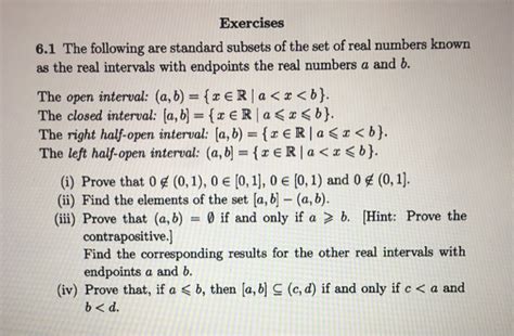 solved exercises 6 1 the following are standard subsets of