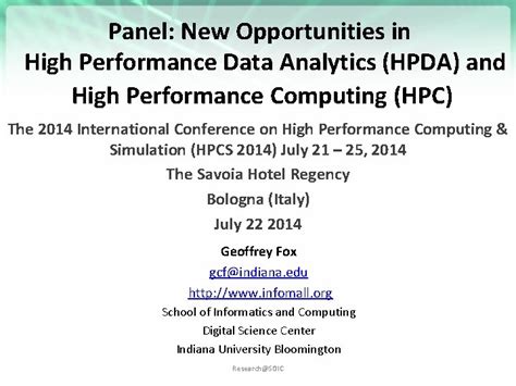 panel new opportunities in high performance data analytics