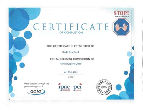 Hand Hygiene Champion Certificate At Phoebe Jensen Blog