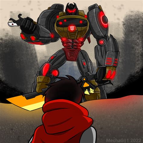 Ruby Meets Grim Lock RWBY X Transformers FoC MechaG11 R RWBY