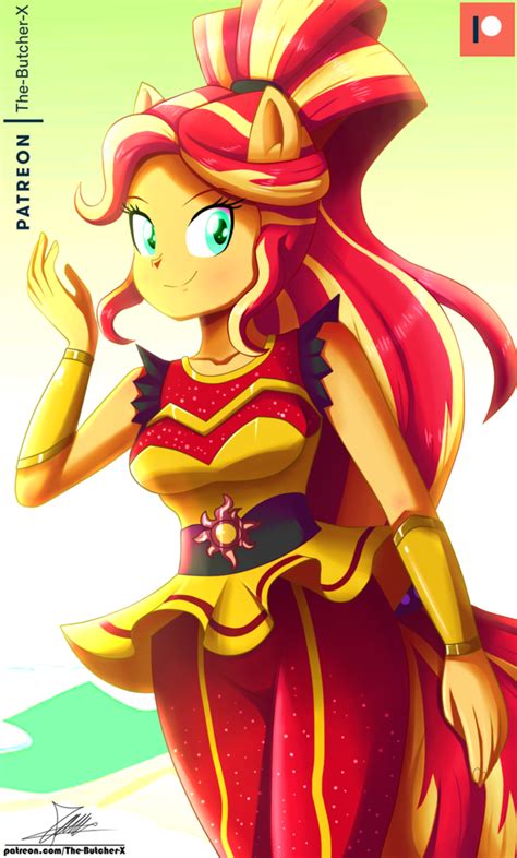 Mlp Fim Anthro Sunset Shimmer Sexy Swimsuit V 1 By Joakaha On
