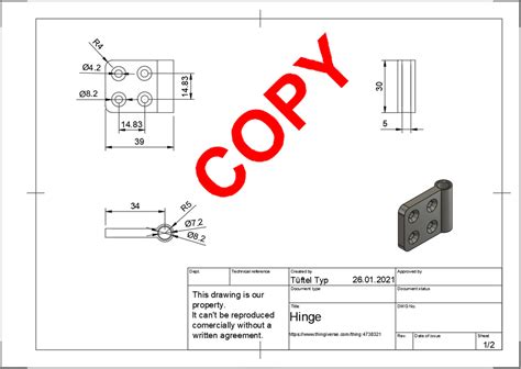 Free 3d File Simple Hinge ⚙️・design To Download And 3d Print・cults