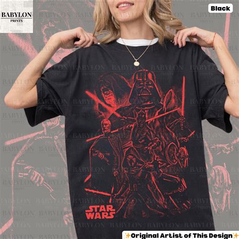 Oversized Vintage Star Wars Villains T Shirt Darth Vader Darth Maul