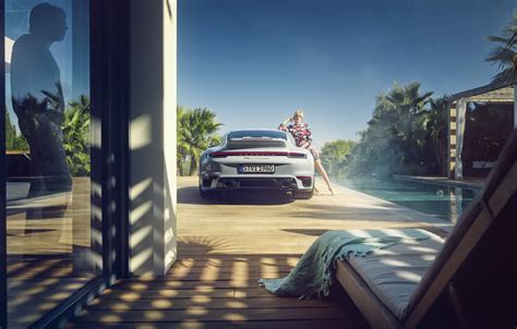 Wallpaper 911 Porsche Girl Blonde Rear View Porsche 911 Sport