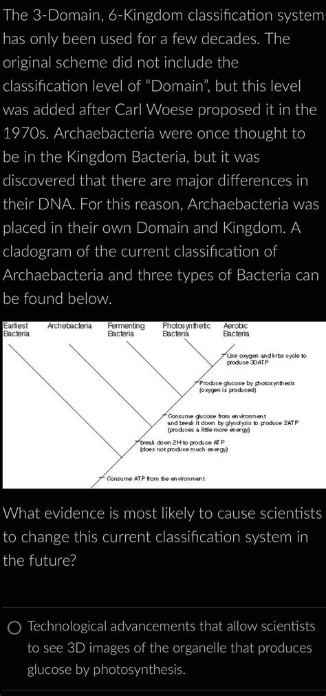Solved The 3 Domain 6 Kingdom Classifcation System Has Only Been