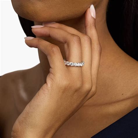 Low Dome Basket Diamond Eternity Ring In 14k White Gold 4 Ct Tw H