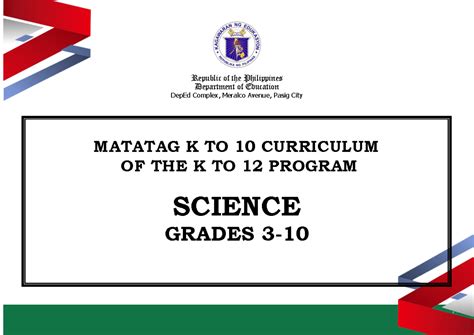 Final Matatag Science Cg 2023 Grades 3 10 Republic Of The Philippines