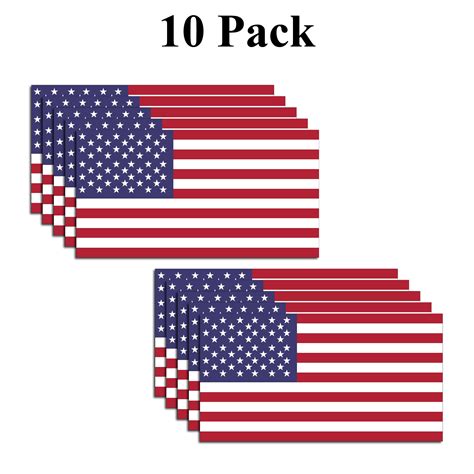 10 Pack American Flag Stickers Made Of 3m Vinyl Usa Patriotic