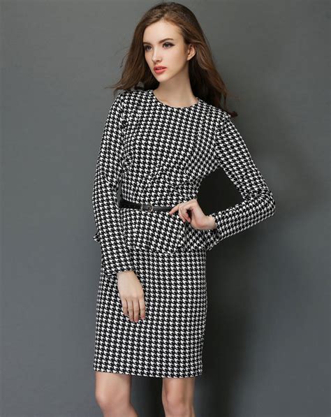 Vintage Houndstooth Pattern Dress On Luulla