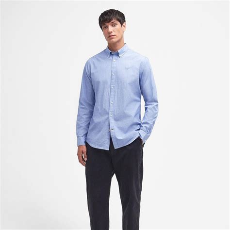 Barbour Crest Poplin Tailored Shirt In Sky