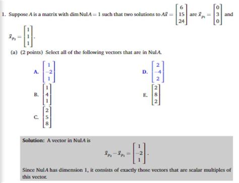Solved 6 1 Suppose A Is A Matrix With Dim NulA 1 Such That Chegg Com