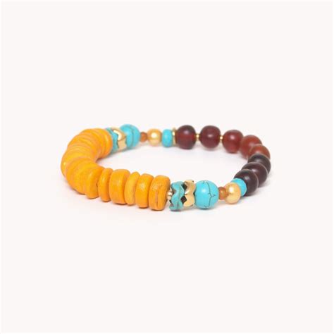 Lhassa Braclet Extensible Coco Orange Nature Bijoux