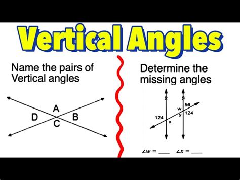 Vertical Angles Examples Vertical Angles Vertically Opposite Angles