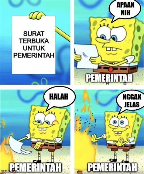 Spongebob Burning Paper Imgflip