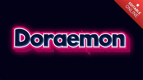 Doraemon Pink Night Love 3d Text Effect Generator