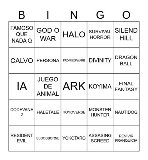 Game Awars Bingo Card