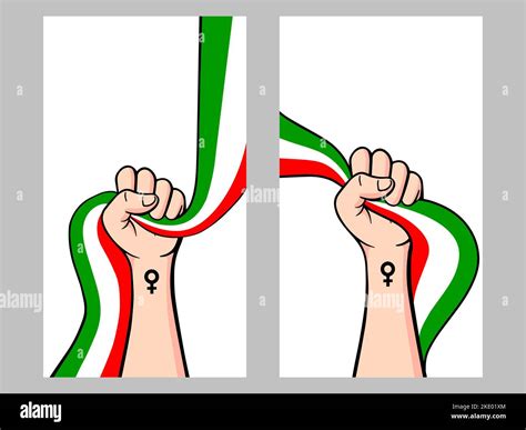 Protests In Iran Vector Poster With Copy Space Solidarity With Iranian