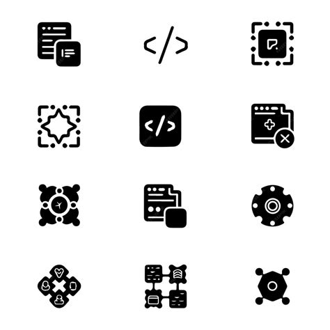 Premium Vector Free Vector Coding Web Icon Design Collection