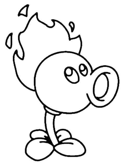 Kolorowanka Fire Peashooter Plants Vs Zombies Kolorowanki
