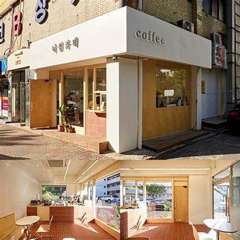 화이트우드 미니멀한 디자인의 7평 예쁜 커피숍 인테리어 업체 Outdoor Decor Cafe Building