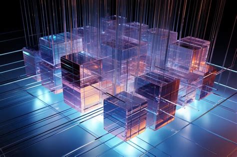 Abstract Spatial Design 3d Rendering Showcases Cube And Grid Premium Ai Generated Image