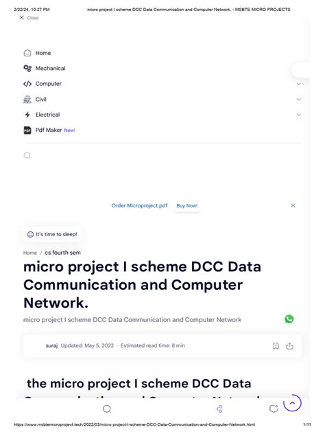 Micro Project I Scheme Dcc Data Communication And Computer Network Msbte Micro Projects Pdf