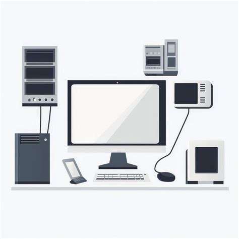 Clean Background With Computer Hardware Premium Ai Generated Image