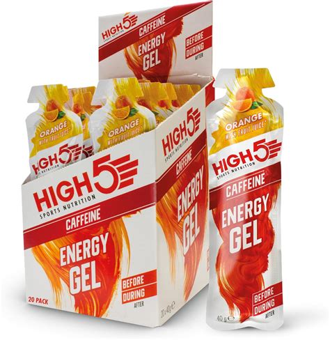 High 5 Energy Gel Plus 20 X 38g Sachet Orange Health