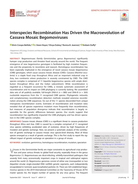 Pdf Interspecies Recombination Has Driven The Macroevolution Of