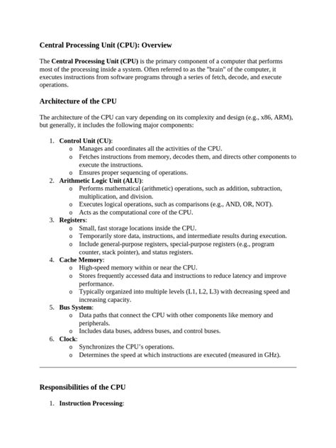 Central Processing Unit Pdf Central Processing Unit Computer Data