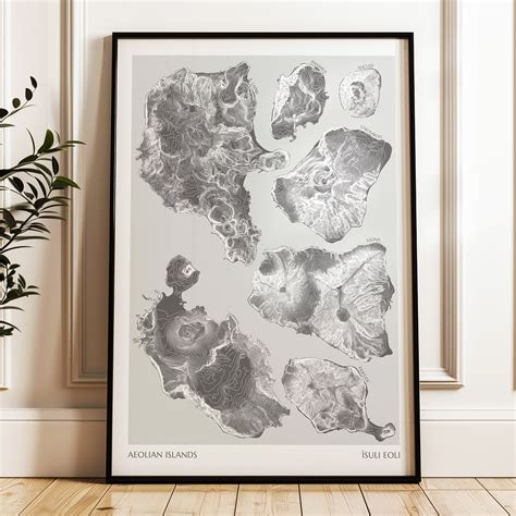 Aeolian Islands Topographic Map Outandbackstudio Outandbackstudio