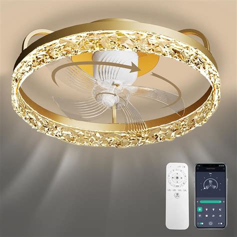 Hsc Flush Mount Ceiling Fan With Lights Modern Low Profile Ceiling