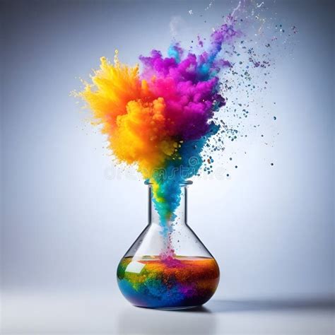 Vivid Colorful Explosion In Lab Beaker Stock Illustration