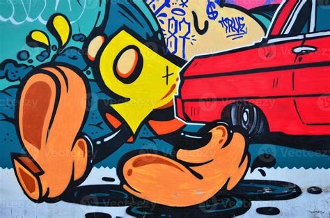 A Detailed Image Of The Graffiti Drawing A Conceptual Street Art