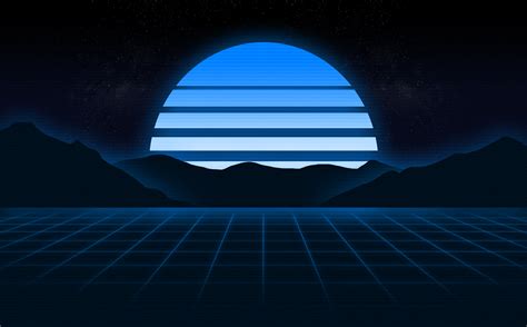 Blue Aesthetic Wallpaper 4k Retrowave Art Sunset Outrun