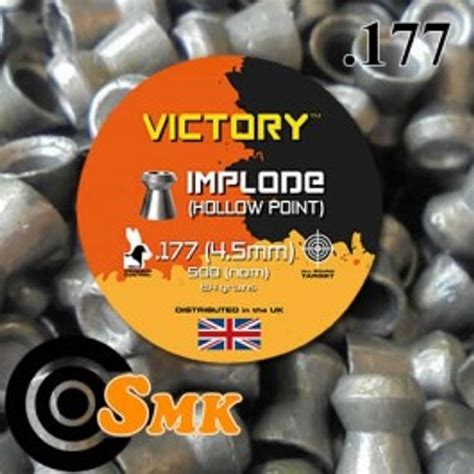 Victory Air Rifle Pellets Implode Hollow Point 177 45mm Tin Of 500