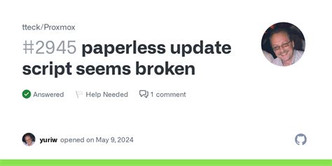 paperless update script seems broken · tteck proxmox · discussion 2945
