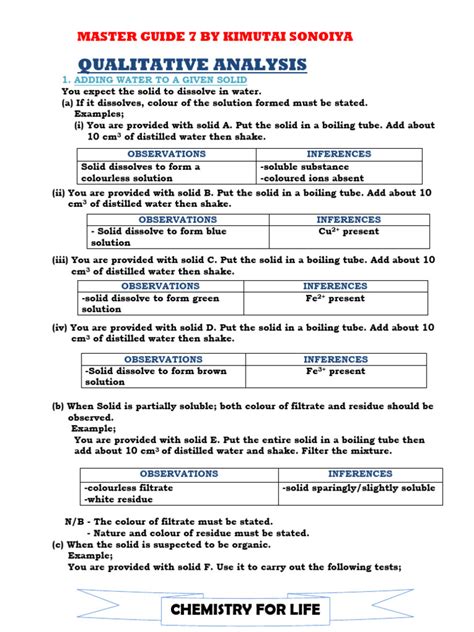 Top Chemistry Practical Prediction Pdf Precipitation Chemistry