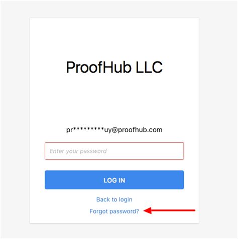 Forgot Password Proofhub Help And Support