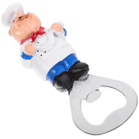 White Magnetic Bottle Opener For Home Use Creative Chef Shaped Design