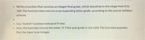 Solved Write A Function That Receives An Integer Final