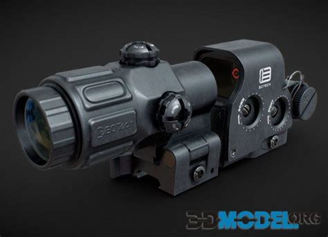 3d Model Eotech Exps3 With Magnifier 3x