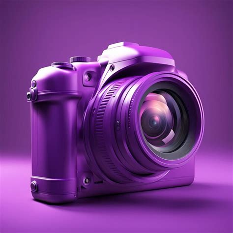A Purple Camera With A Lens Cap On The Front Premium Ai Generated Image